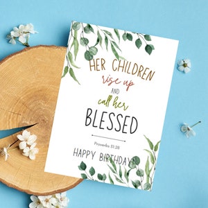 Printable Birthday Card for Mom, Scripture Birthday Card for Woman ...