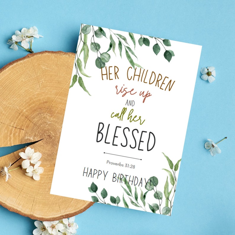 Printable Birthday Card for Mom, Scripture Birthday Card for Woman ...