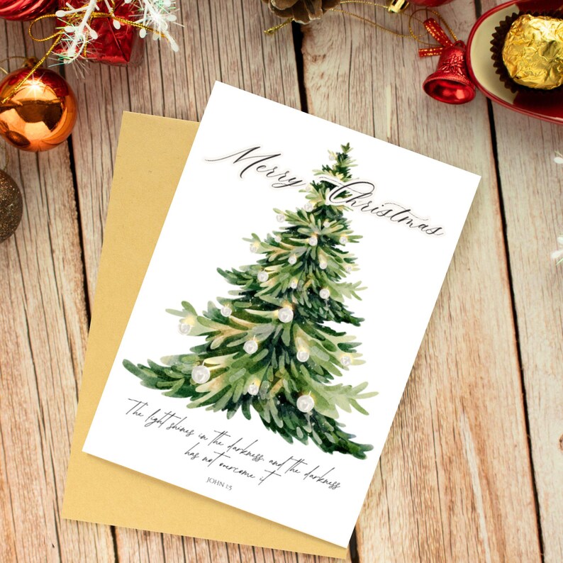 Printable Christian Christmas Card: Bible Verse, Handmade Design (PDF ...