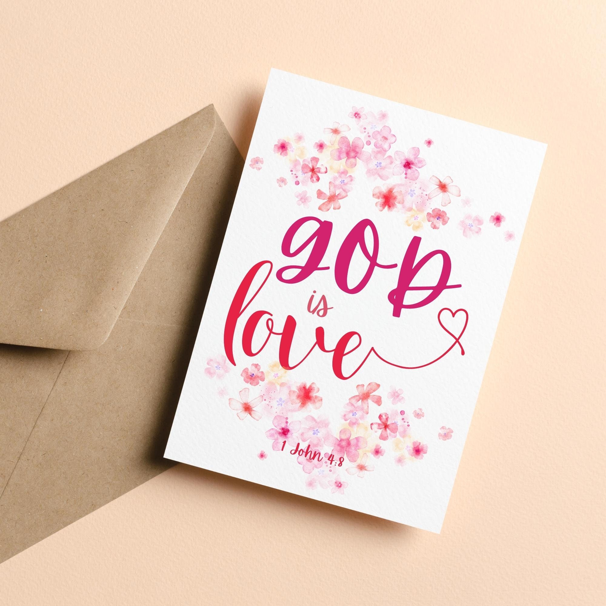 Set of 4 Scripture Valentine Cards, Printable Valentine Cards ...