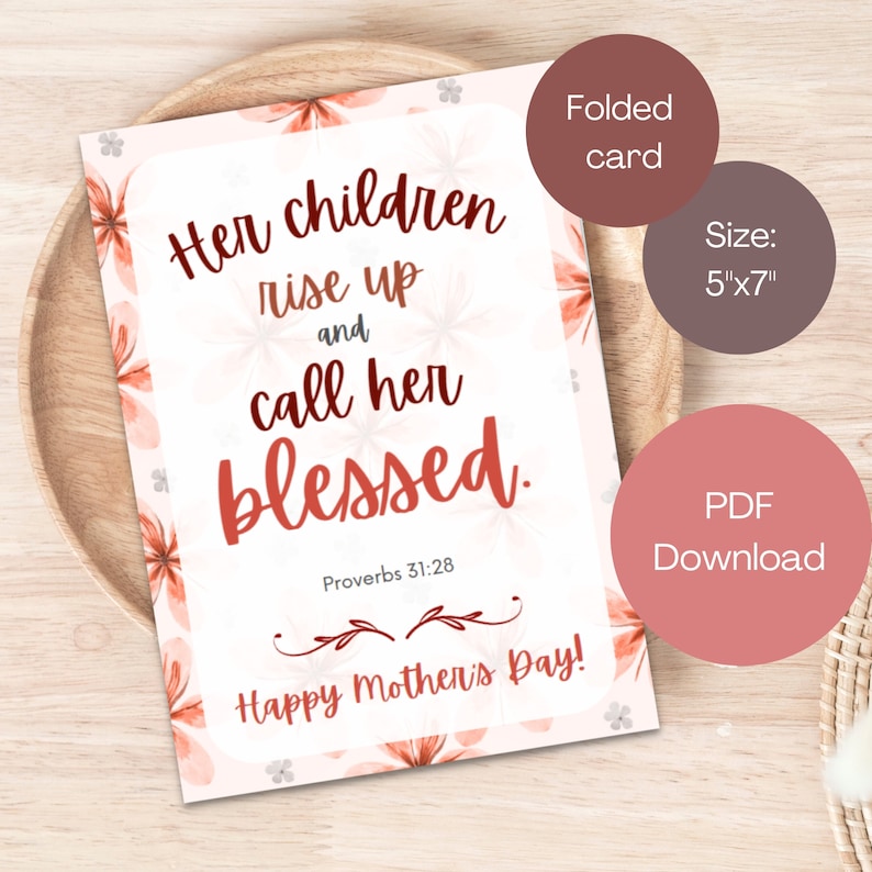 Scripture Mothers Day Cards, Printable Mother's Day Cards, Christian ...