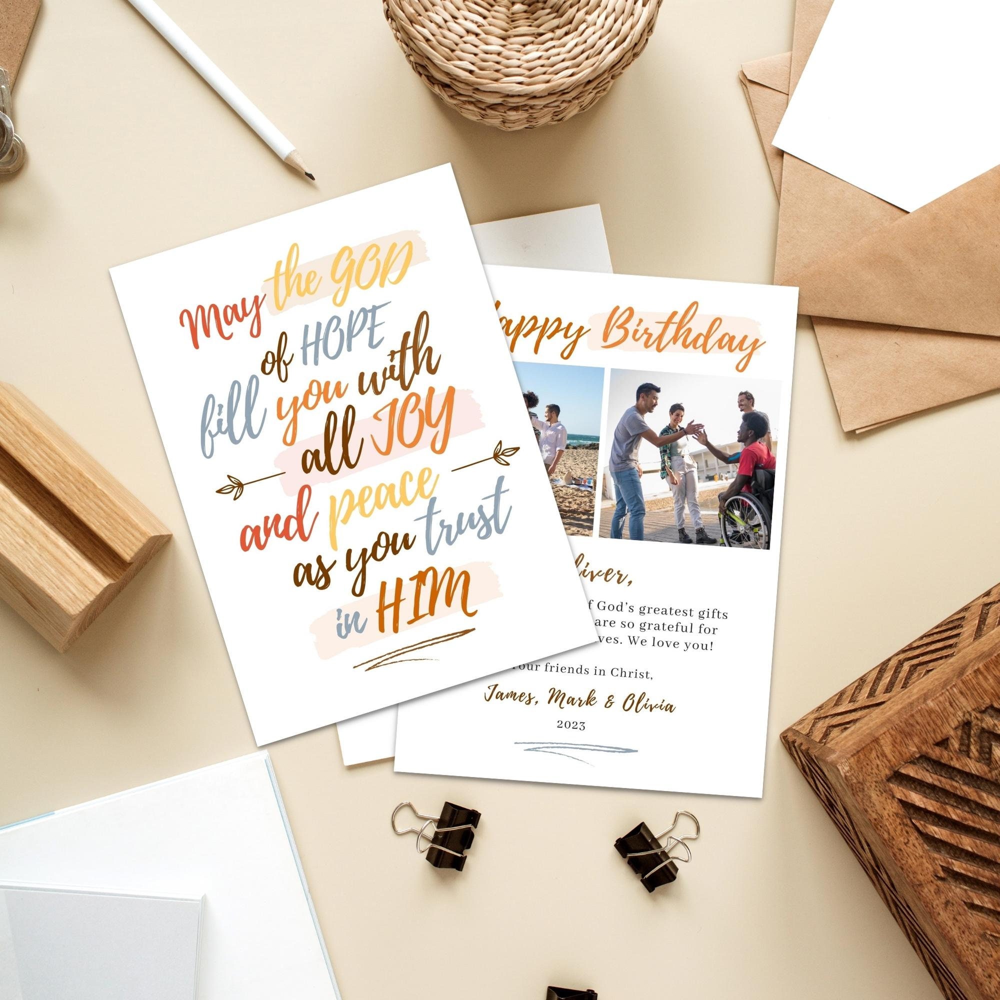 Christian Birthday Card Template Editable Birthday Card for - Etsy
