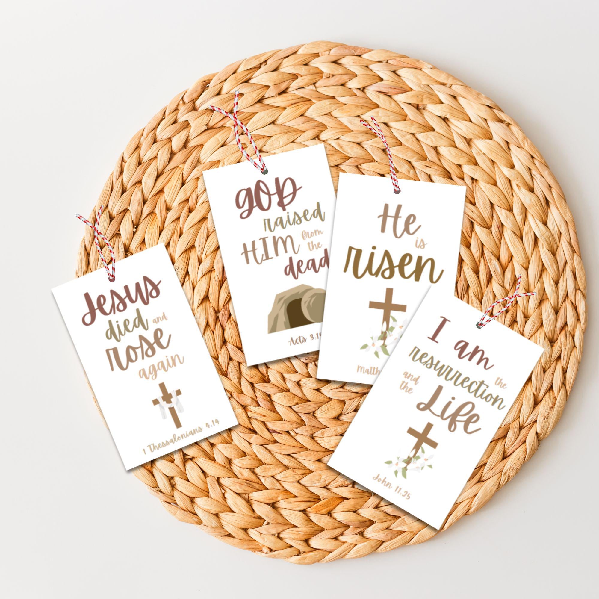 Printable Scripture Easter Gift Tags: Christian Bible Verse (digital ...