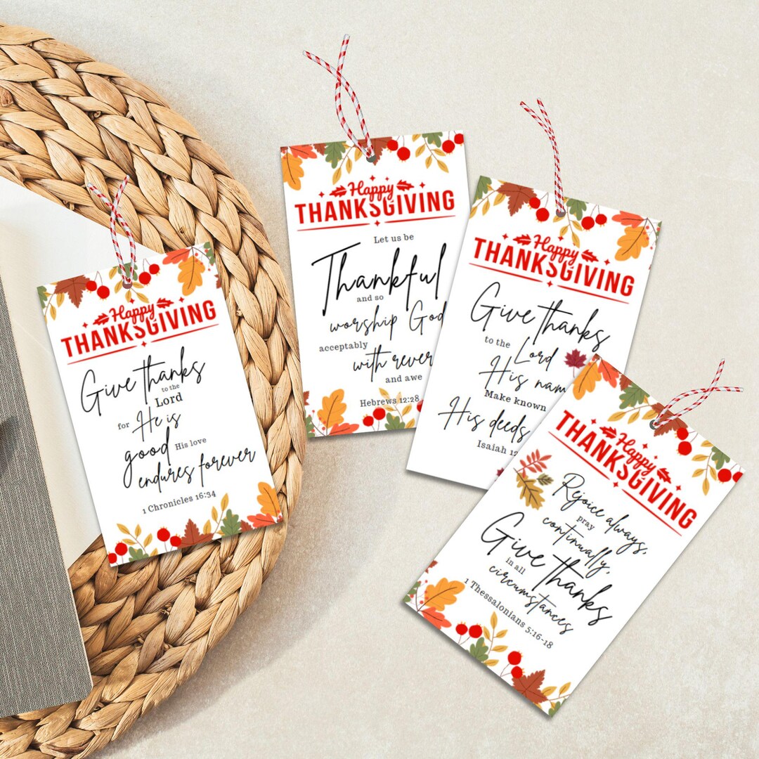 Scripture Thanksgiving Gift Tags: Christian Bible Verse (PDF Download ...