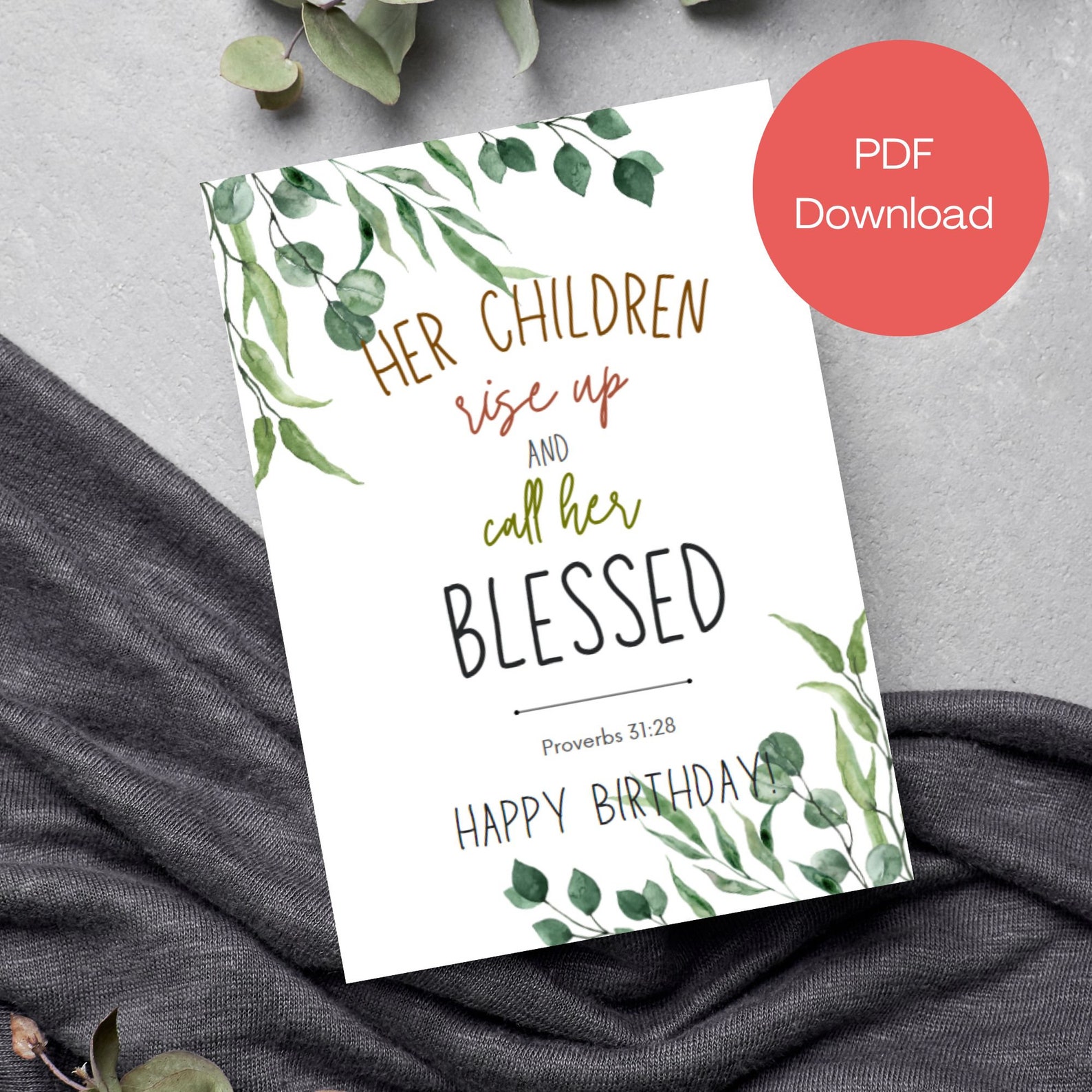 Printable Birthday Card for Mom, Scripture Birthday Card for Woman ...