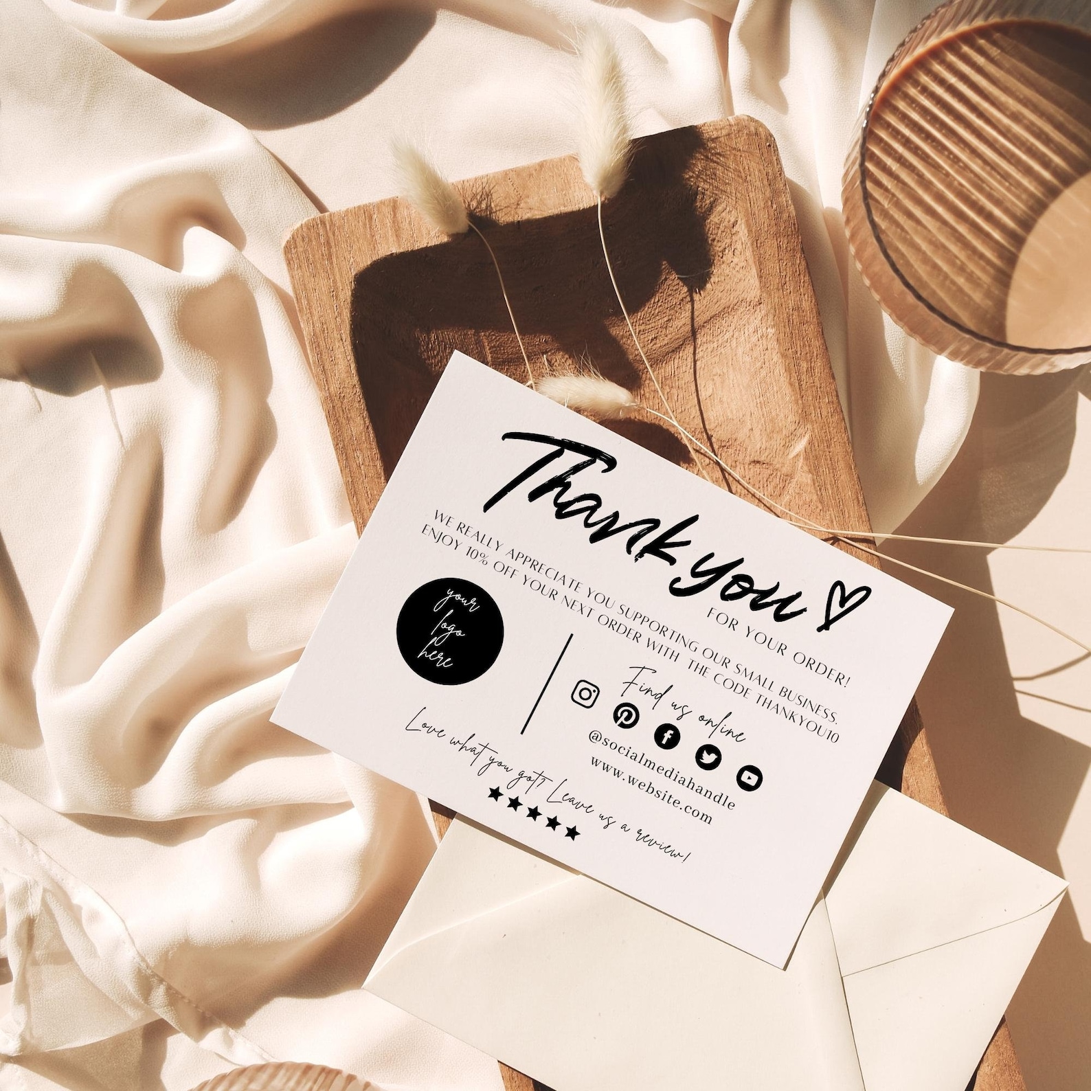 Editable Business Thank You Cards: Canva Template (5x3.5 In) - Etsy