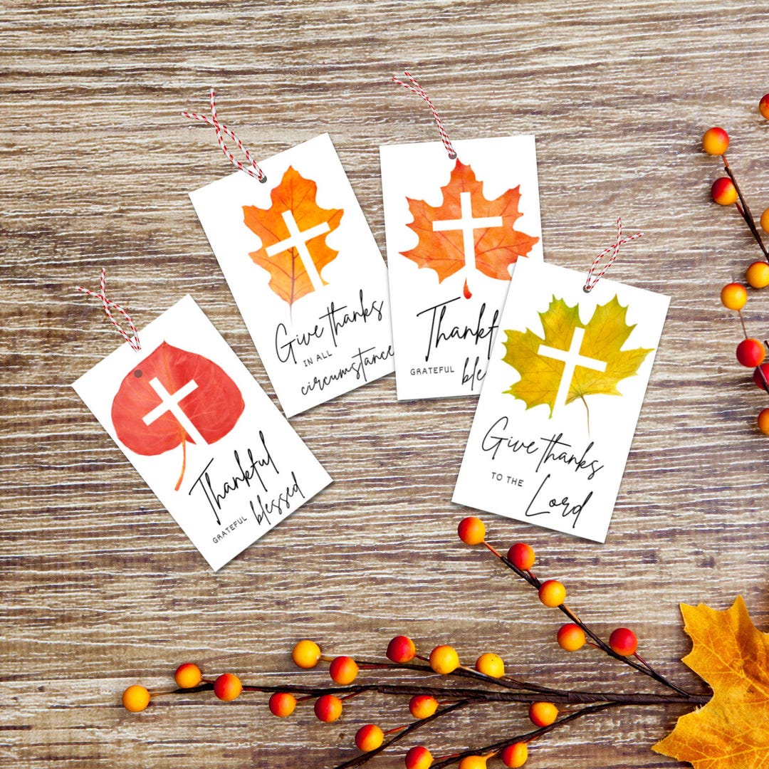 Scripture Thanksgiving Gift Tags: Printable Bible Verse, Church Sunday ...