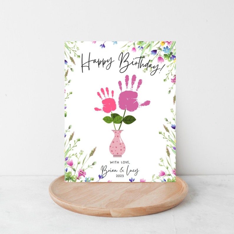 Editable Happy Birthday Handprint Craft From Kids, Personalized ...