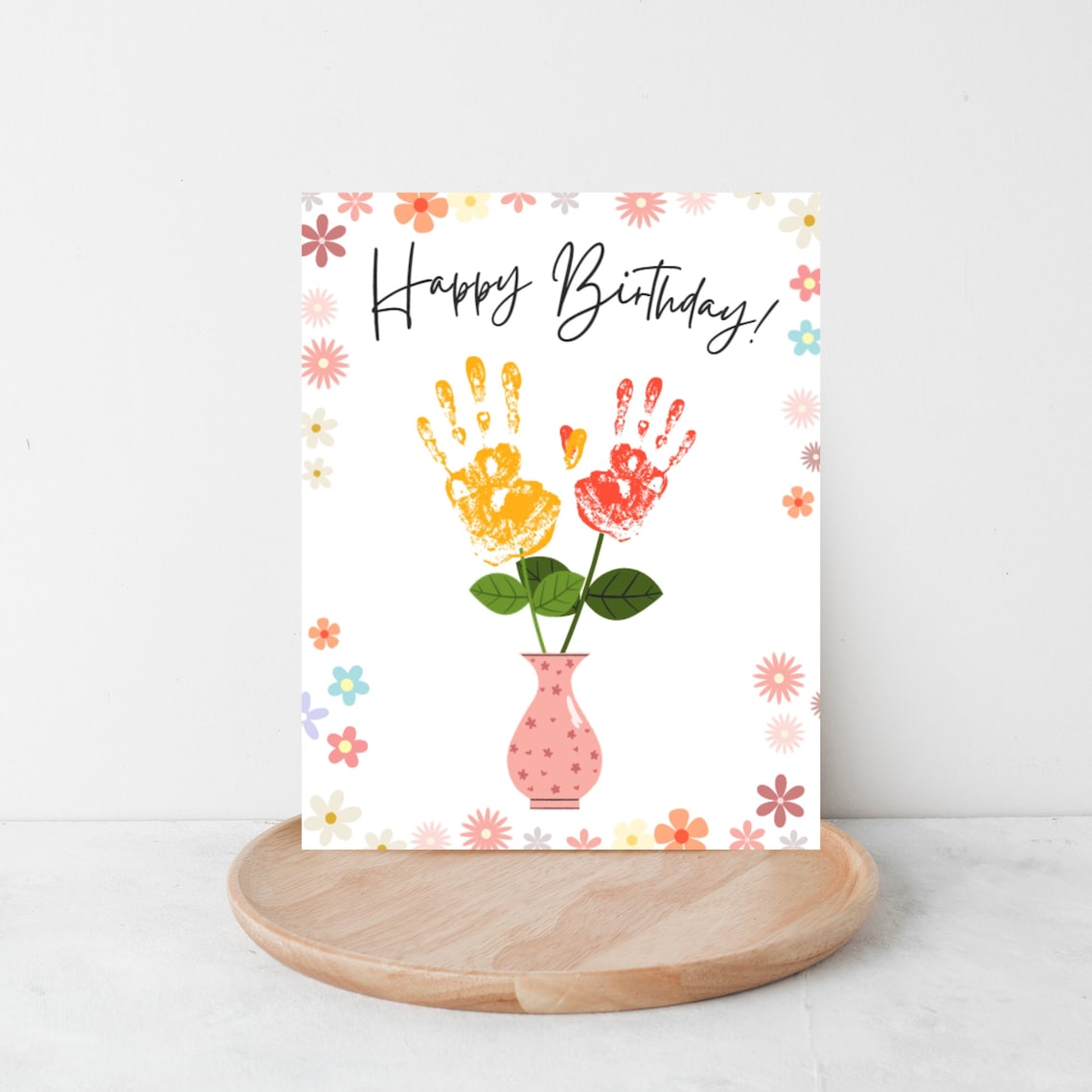 Printable Happy Birthday Handprint Craft, Handmade Birthday Craft for ...