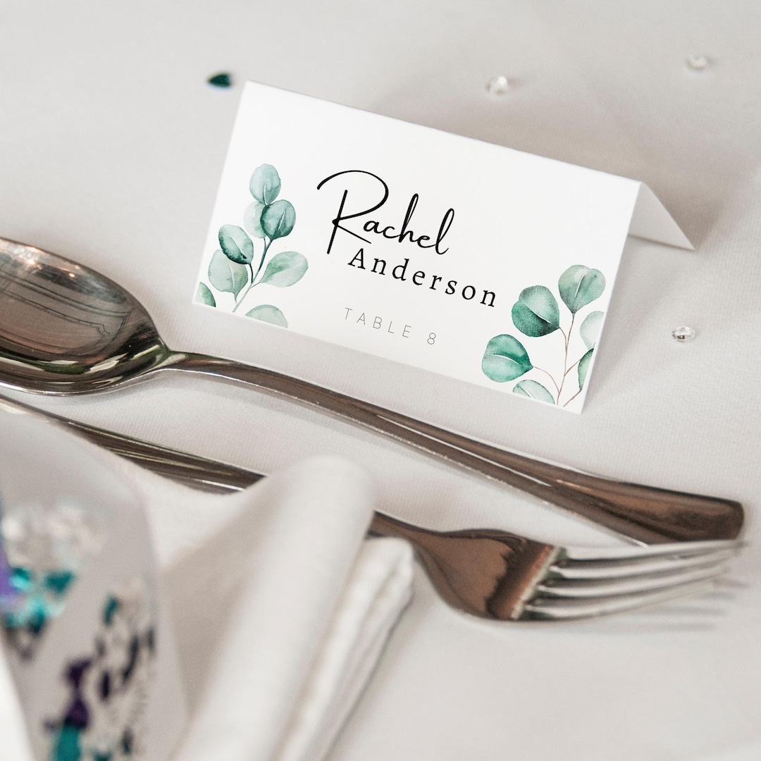 Place Cards Template, Printable Name Cards, Table Seat, Instant ...