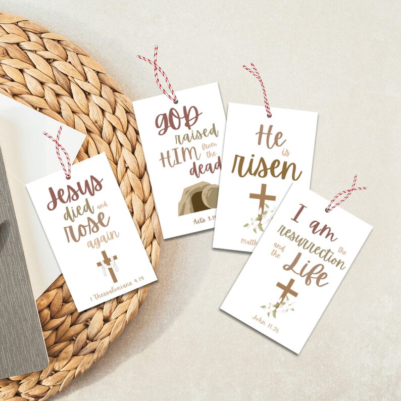 Printable Scripture Easter Gift Tags: Christian Bible Verse (digital ...