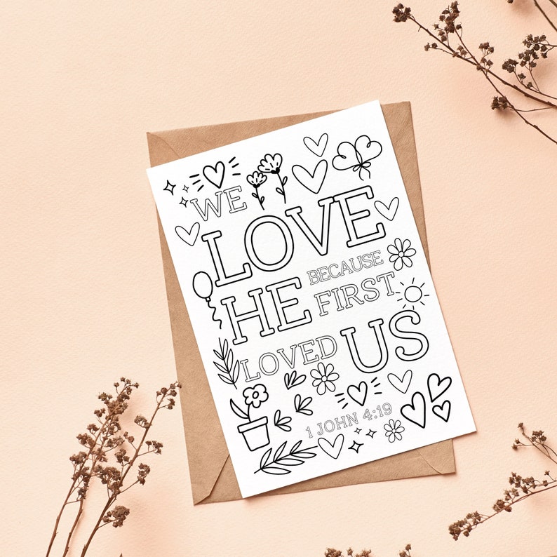 Scripture Valentine Coloring Cards: Christian Bible Verse (digital ...
