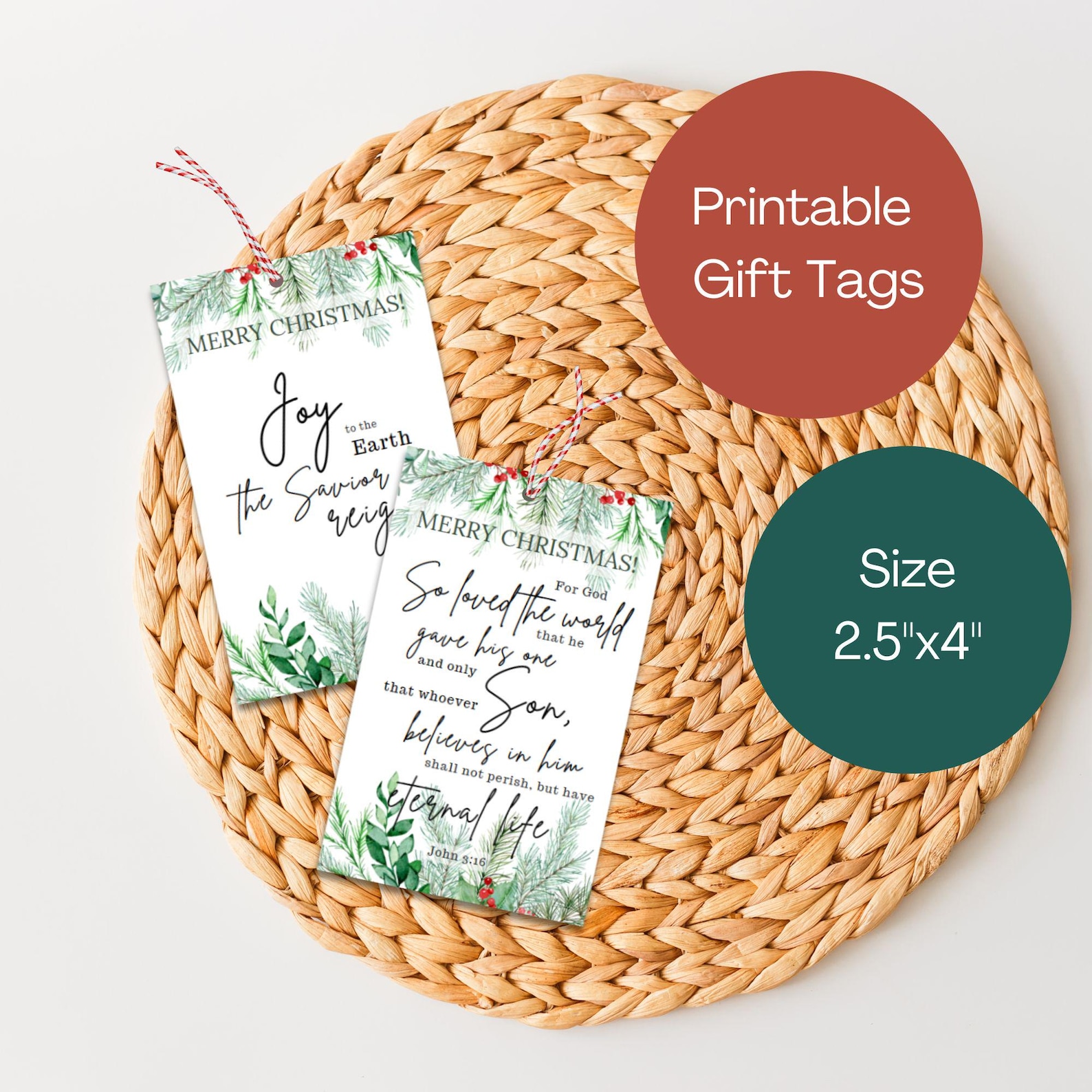 Scripture Christmas Gift Tags, Printable Bible Verse Gift Tags ...