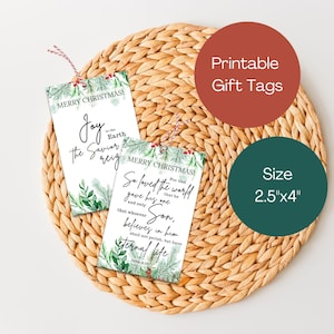 Scripture Christmas Gift Tags, Printable Bible Verse Gift Tags ...