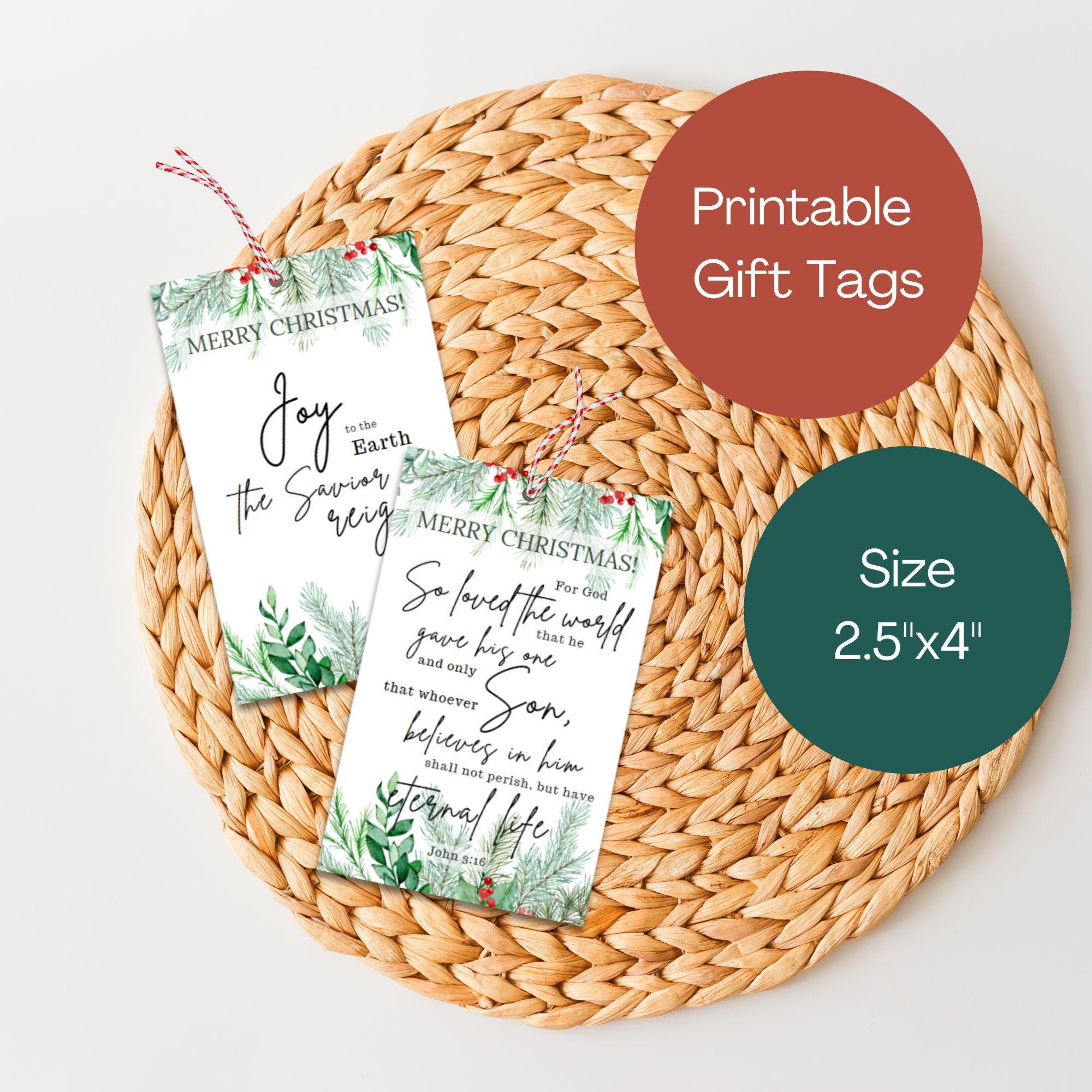 Scripture Christmas Gift Tags, Printable Bible Verse Gift Tags ...