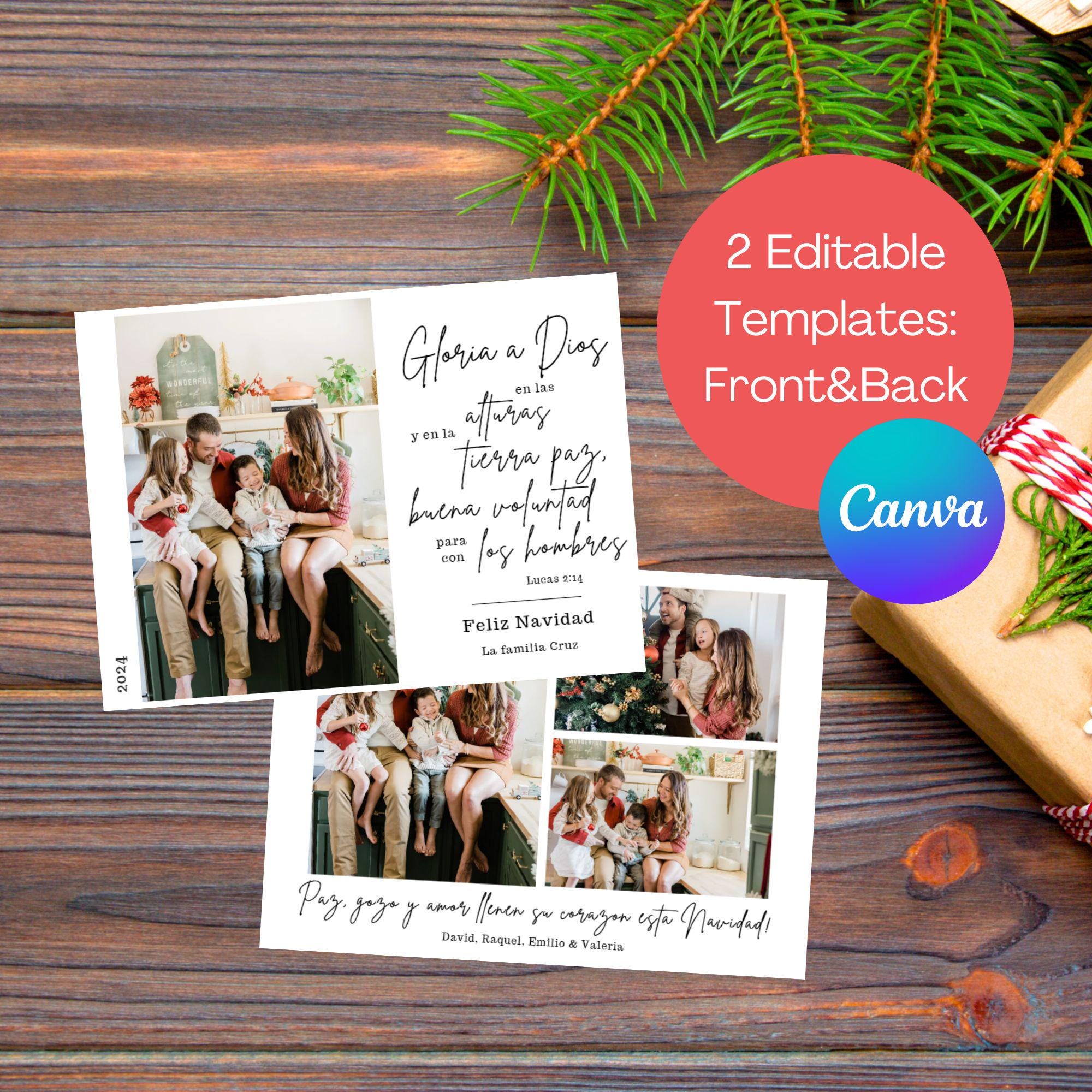 Editable Spanish Religious Christmas Card With Photo, Christian ...