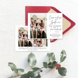 Editable Photo Christmas Card Template: Religious Bible Verse (canva ...