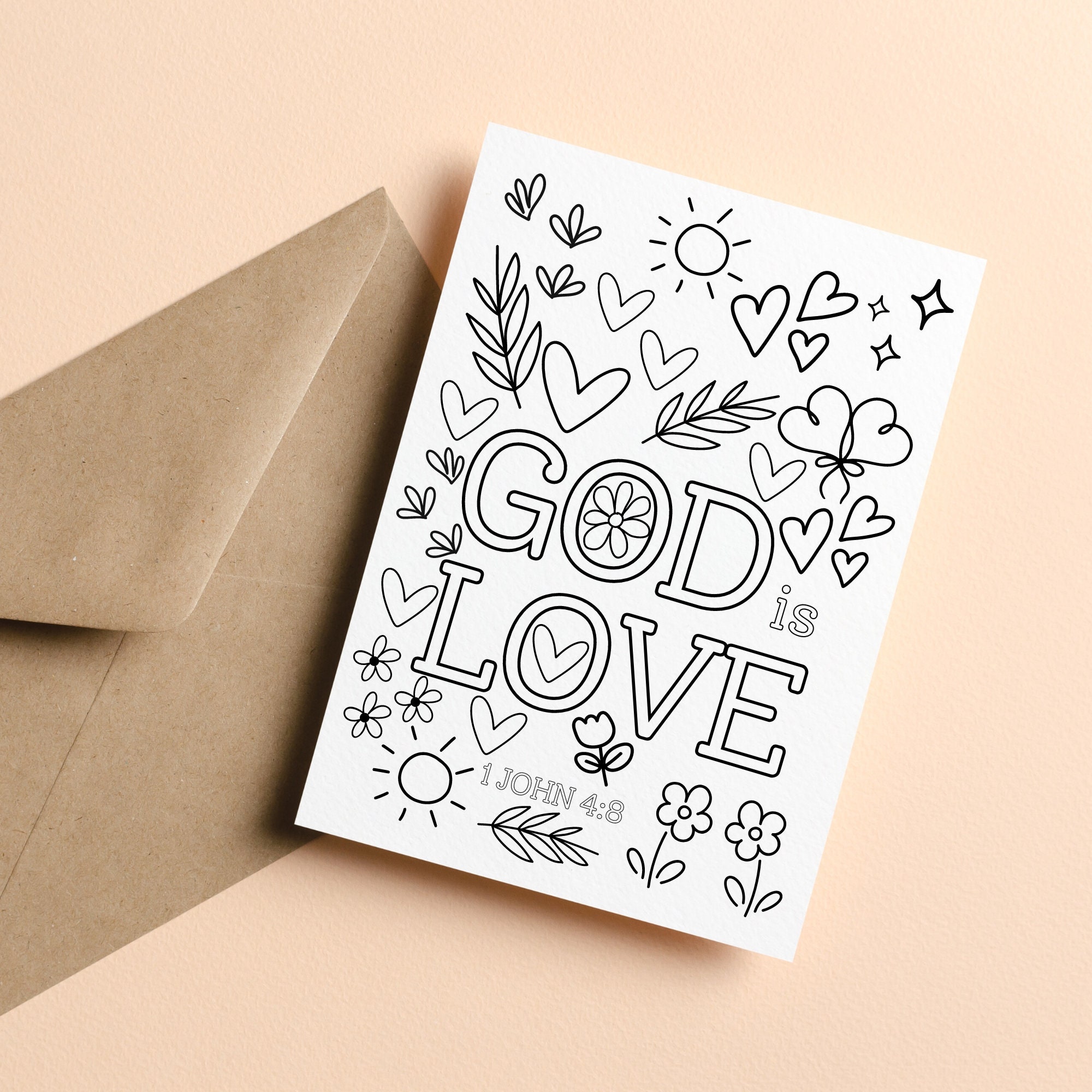 Scripture Valentine Coloring Cards: Christian Bible Verse (digital ...