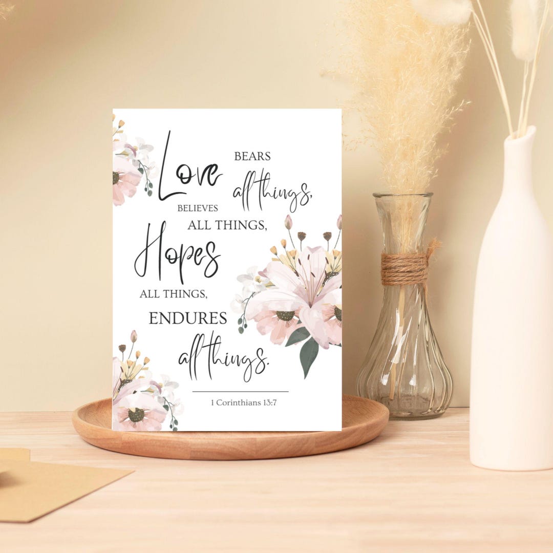 Printable Christian Wedding Card, Scripture Wedding Congratulations Day ...