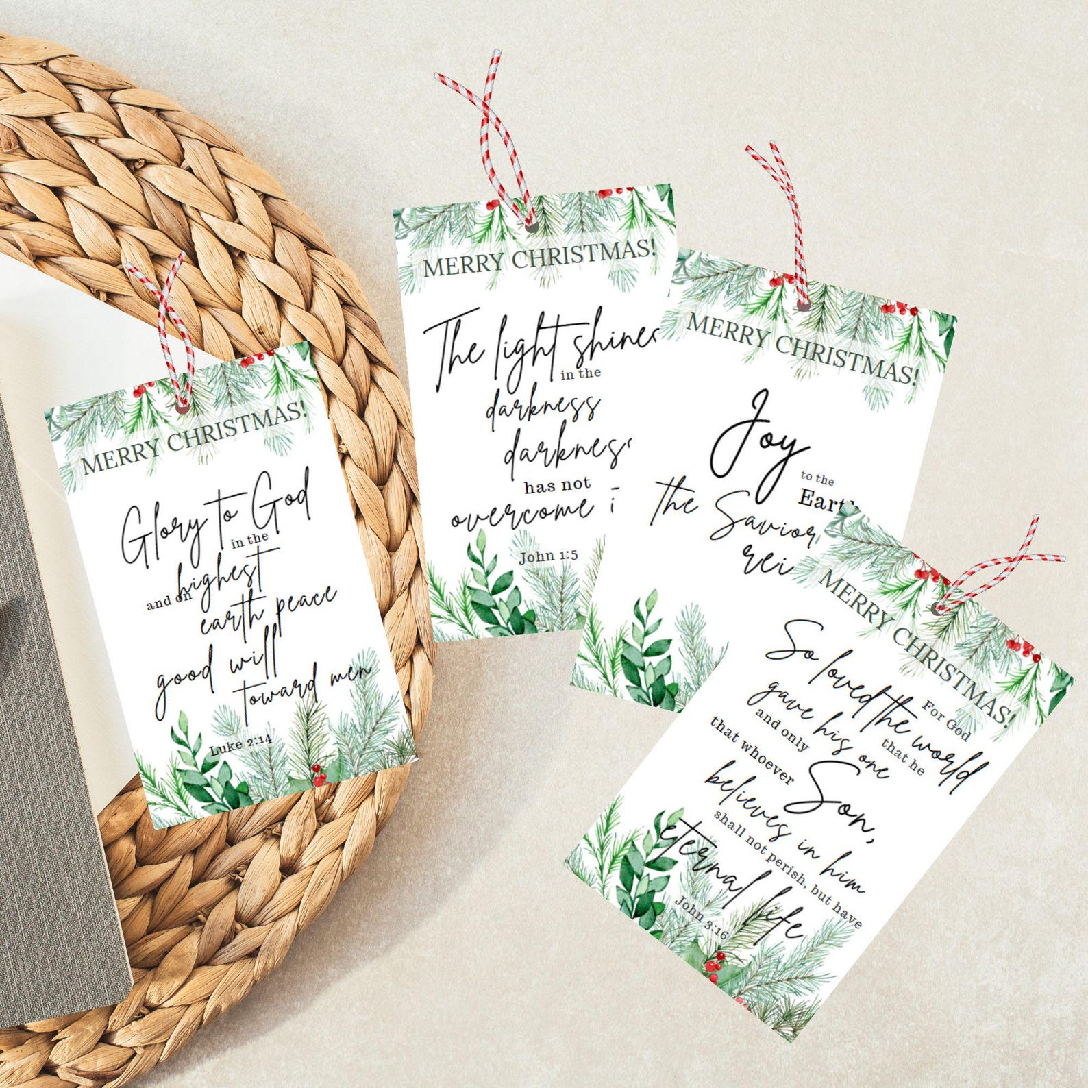 Scripture Christmas Gift Tags, Printable Bible Verse Gift Tags ...