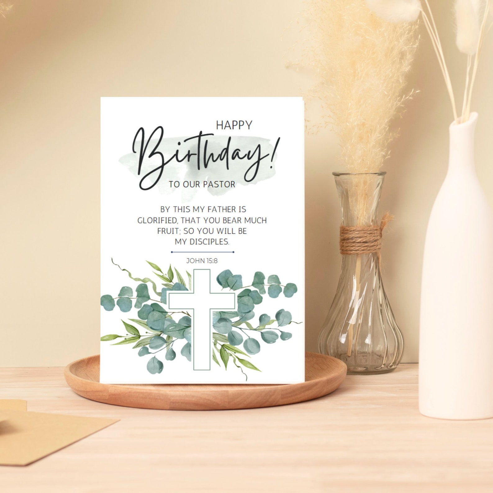 Printable Birthday Card for Pastor, Scripture Birthday Card for Church ...