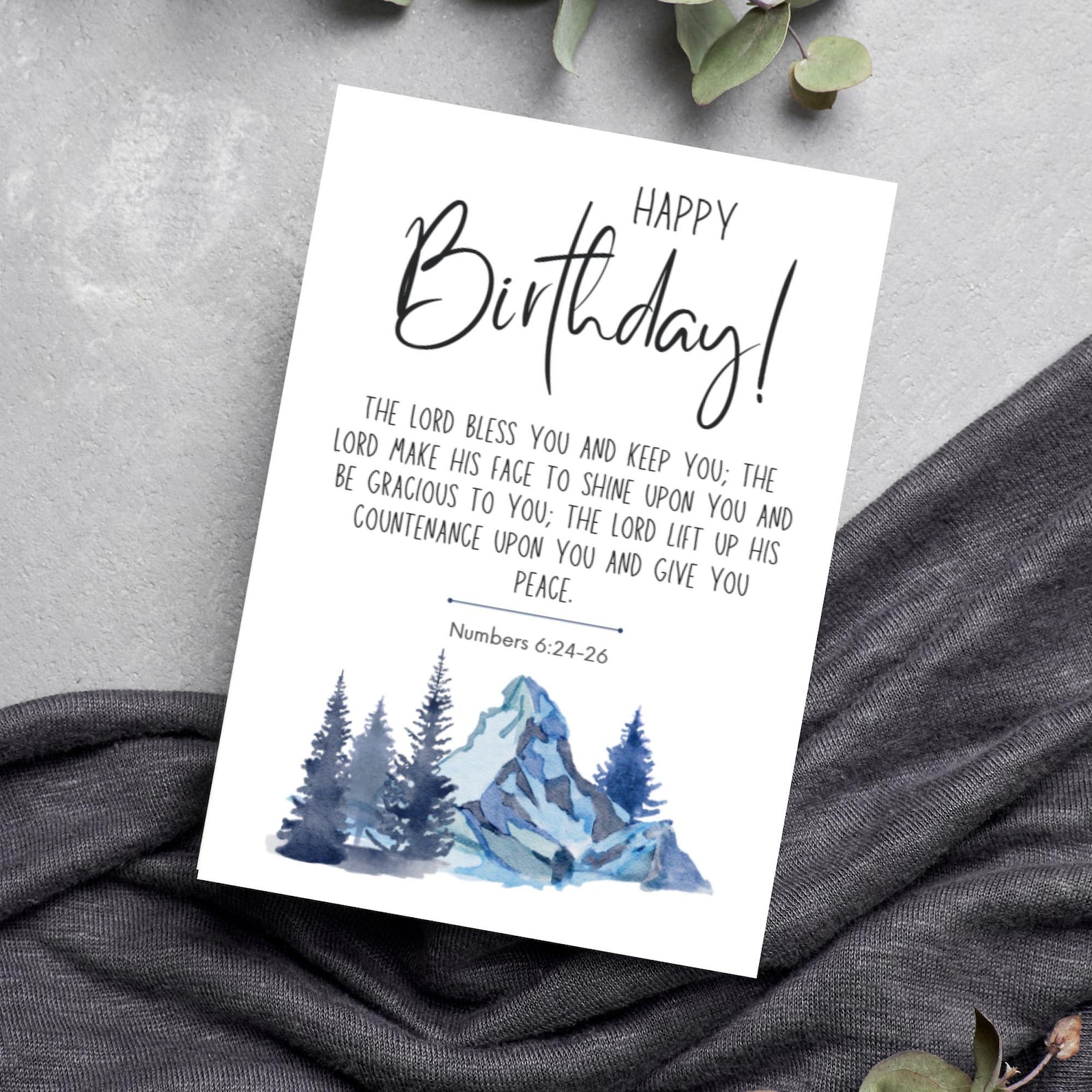 Printable Scripture Birthday Card for Him: Religious Gift Card (PDF ...