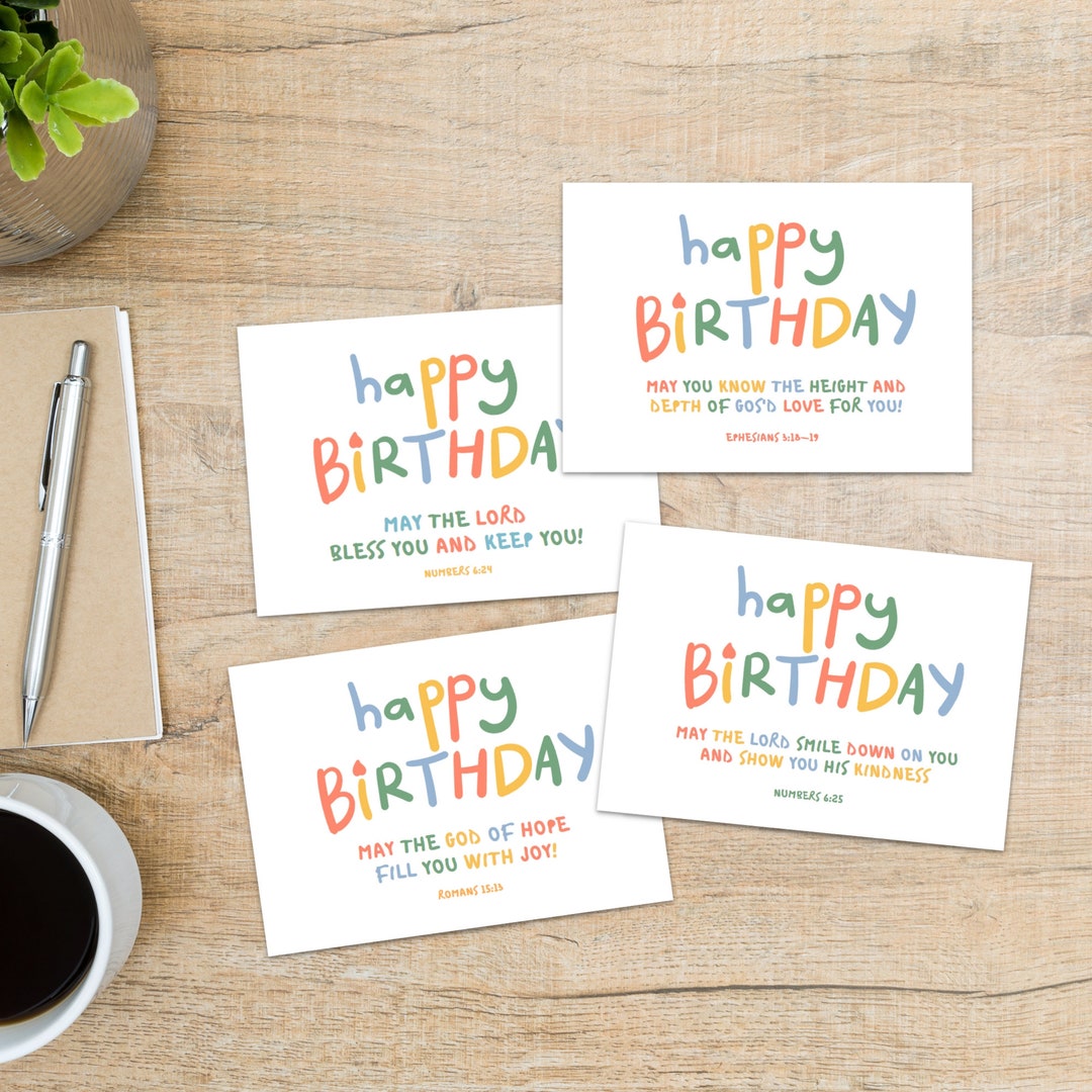 Printable Scripture Birthday Cards: Christian Greeting Card Set ...