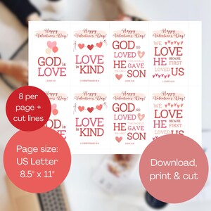 Bible Verse Valentine's Day Gift Tags, Printable Scripture Gift Tags ...