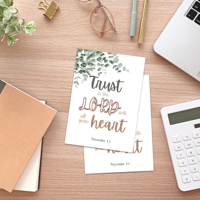 Set of 4 Printable Scripture Greeting Cards, Greeting Cards, Christian ...