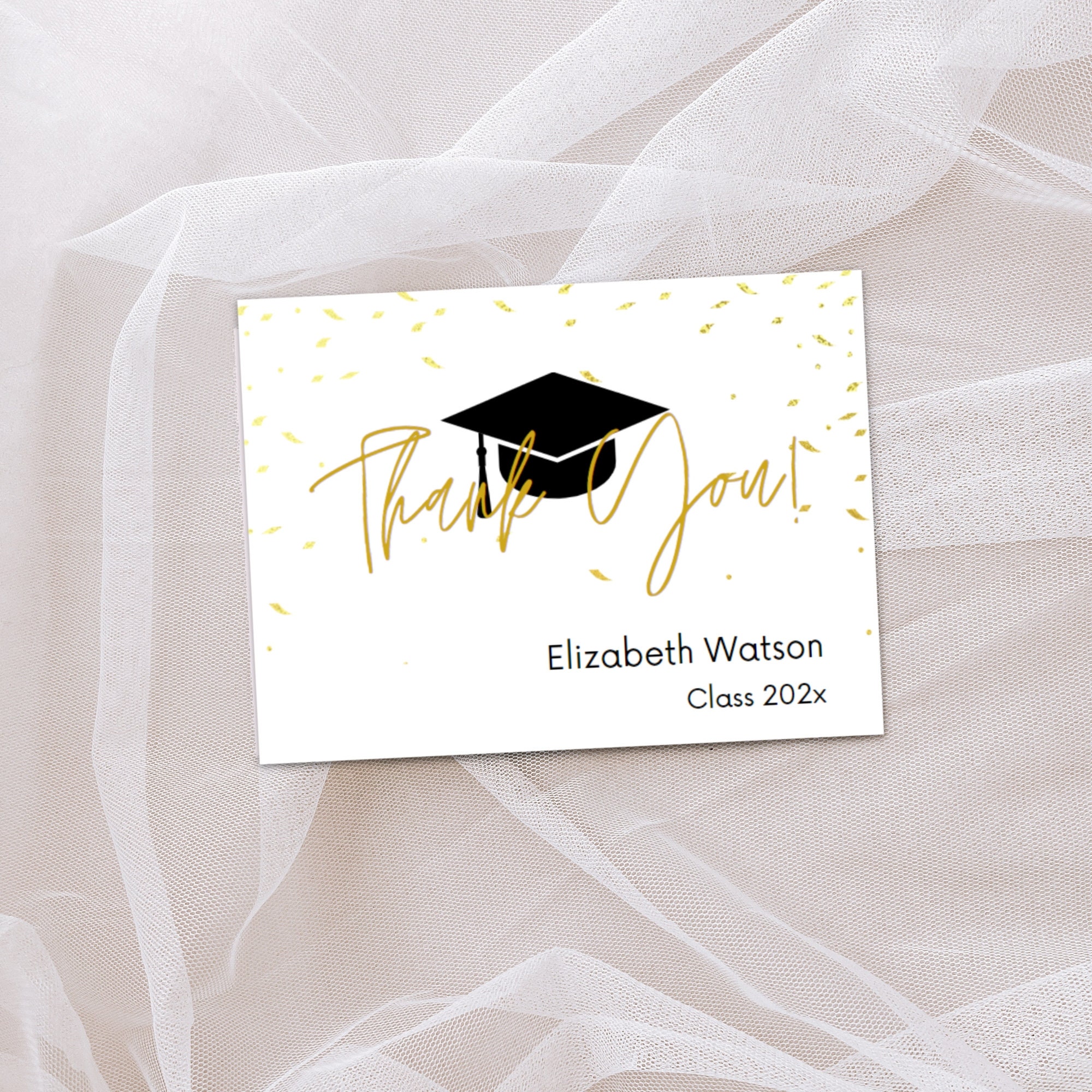 Folded Graduation Thank You Card Template, Personalized Graduation Card ...