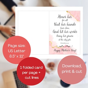 Scripture Mothers Day Cards, Printable Mother's Day Cards, Christian ...