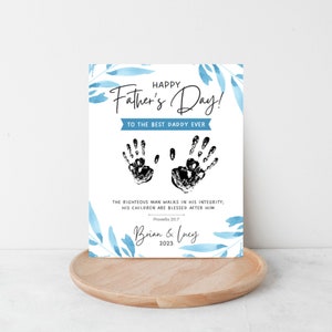 Editable Scripture Father's Day Handprint Craft, Personalized Father's ...