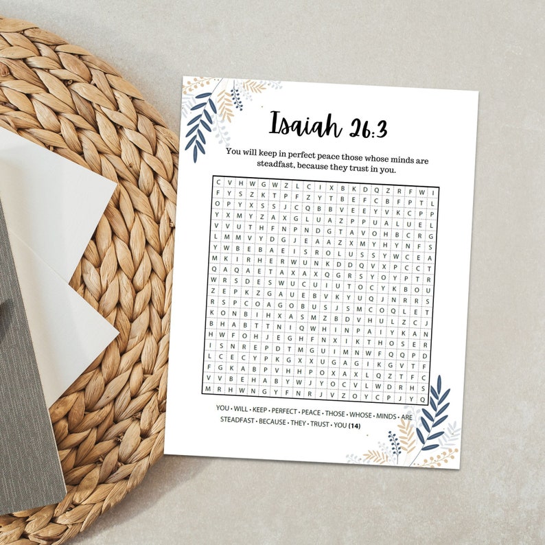 Christian Word Search Puzzle Bible Verse Word Search 15 - Etsy