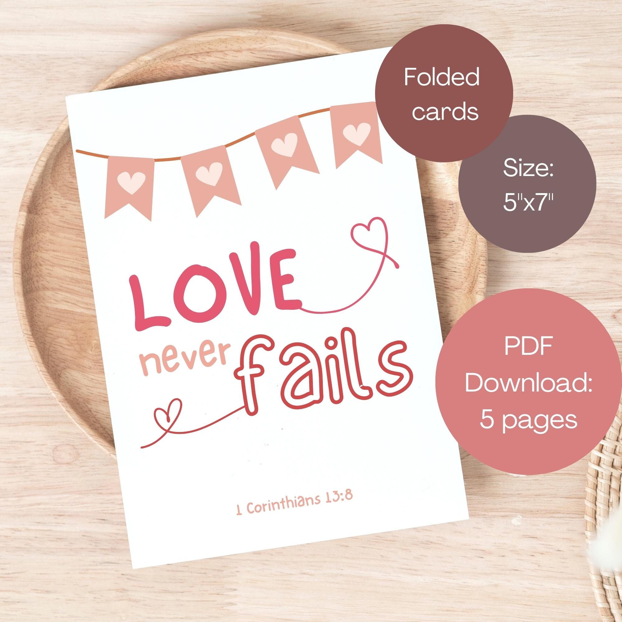 Printable Scripture Valentine Cards Set of 5 Christian - Etsy