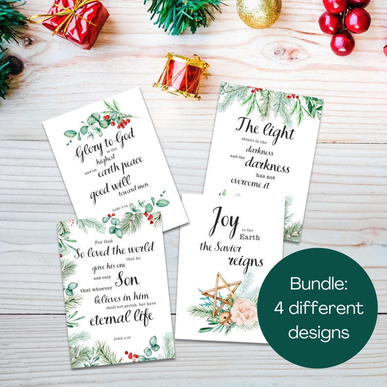 Printable Scripture Christmas Cards: Handmade Christmas Card Bible ...