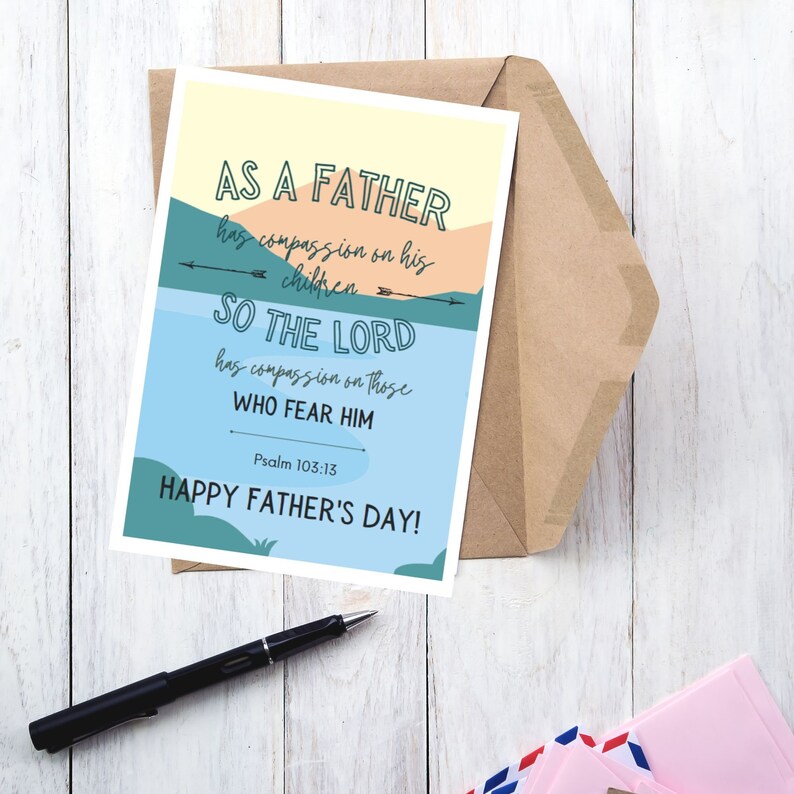 Scripture Father's Day Cards: Christian Bible Verse Set (digital ...