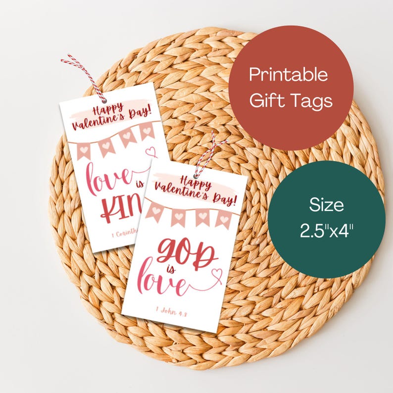 Scripture Valentine's Day Gift Tags, Printable Bible Verse Gift Tags ...