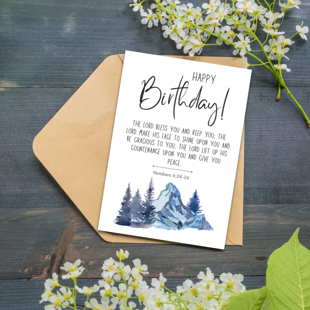 Printable Scripture Birthday Card for Him: Religious Gift Card (PDF ...