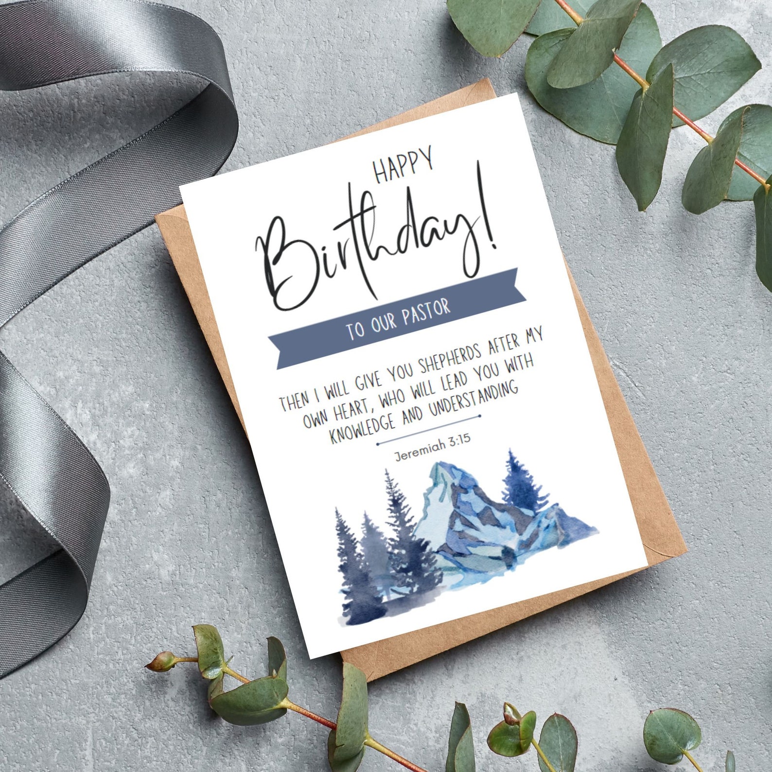 Printable Birthday Card for Pastor: Scripture Bible Verse (PDF Download ...