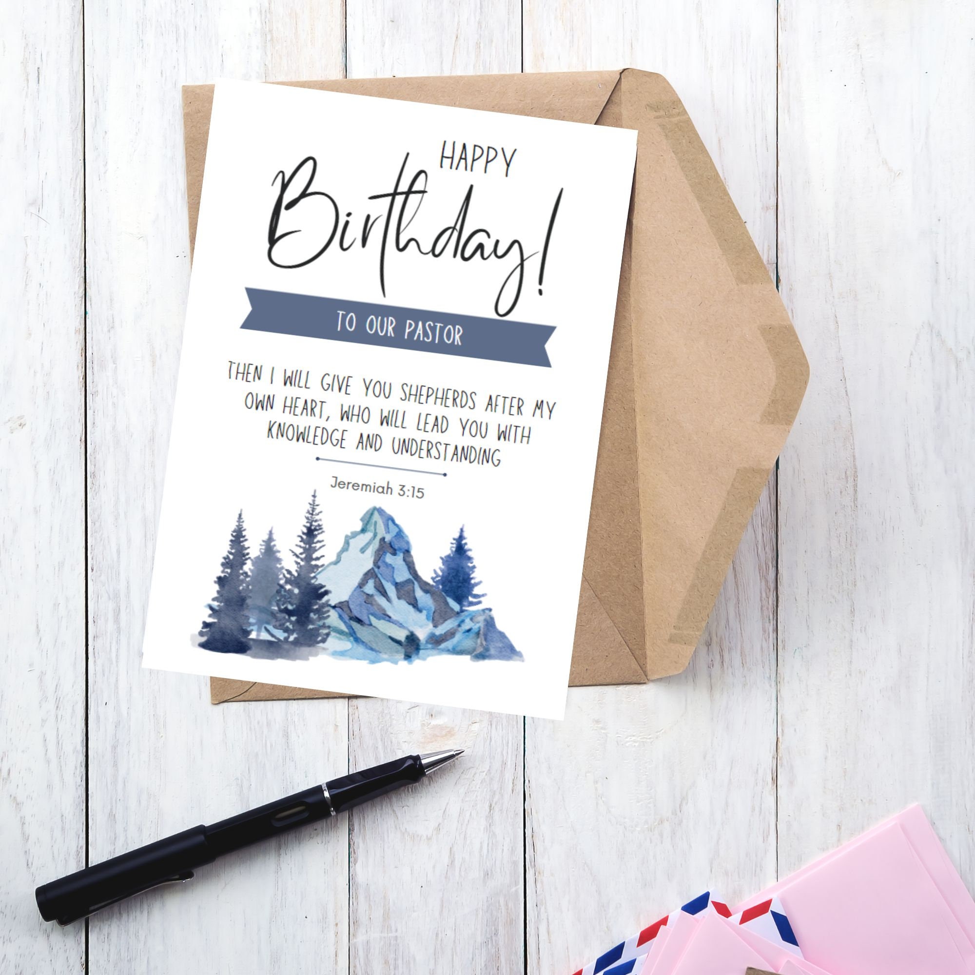 Printable Birthday Card for Pastor: Scripture Bible Verse (PDF Download ...