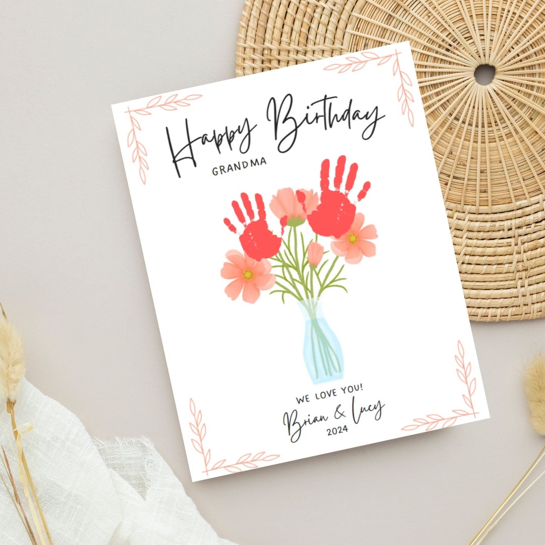 Personalized Birthday Handprint Craft: Gift for Mom, Grandma, Aunt ...