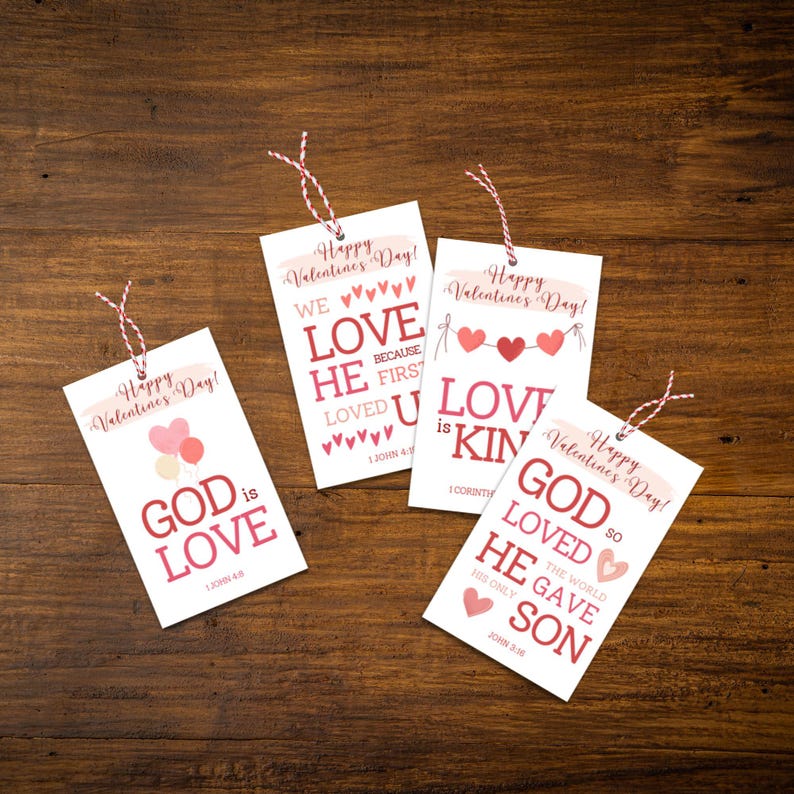 Bible Verse Valentine's Day Gift Tags, Printable Scripture Gift Tags ...