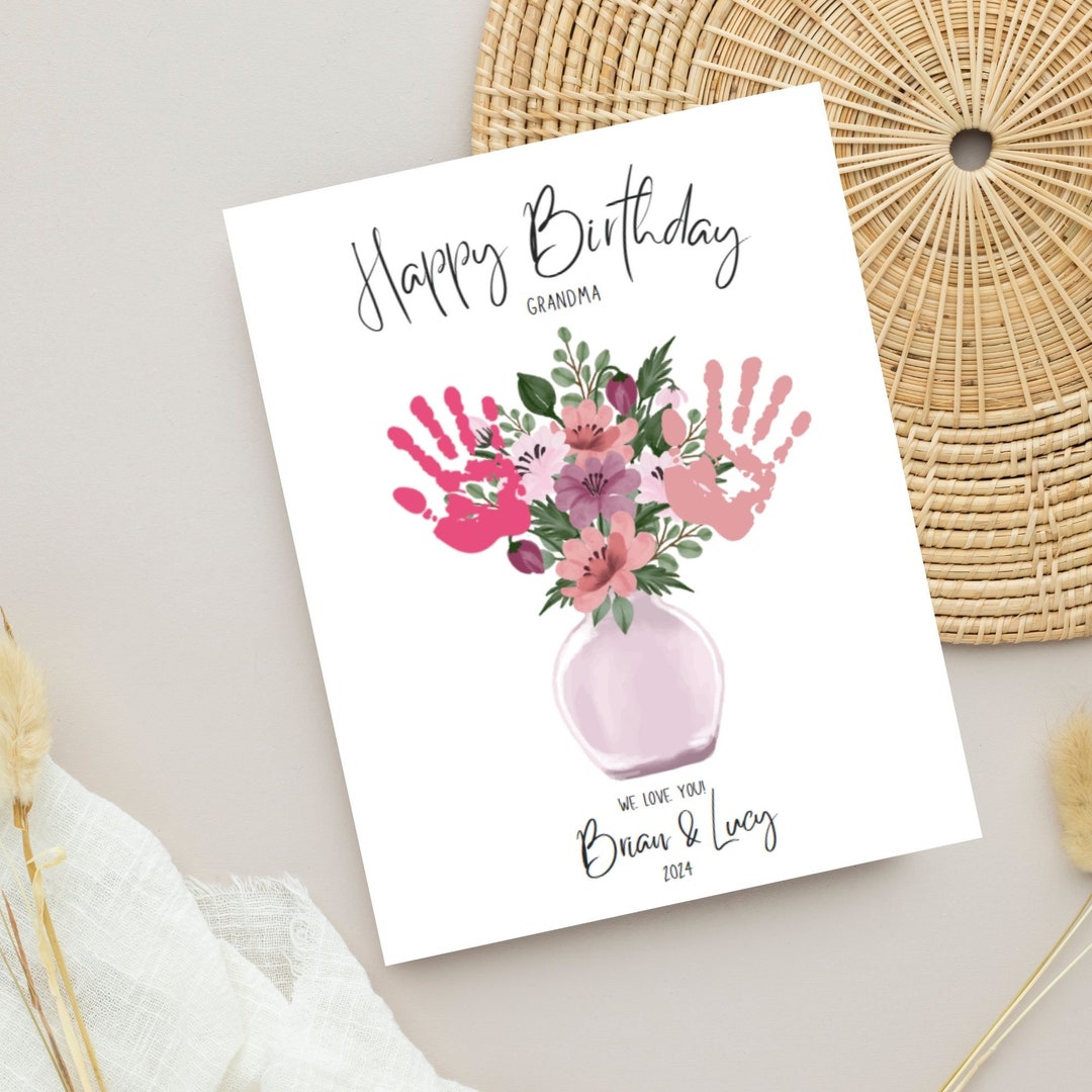 Editable Happy Birthday Handprint Craft From Kids, Personalized ...