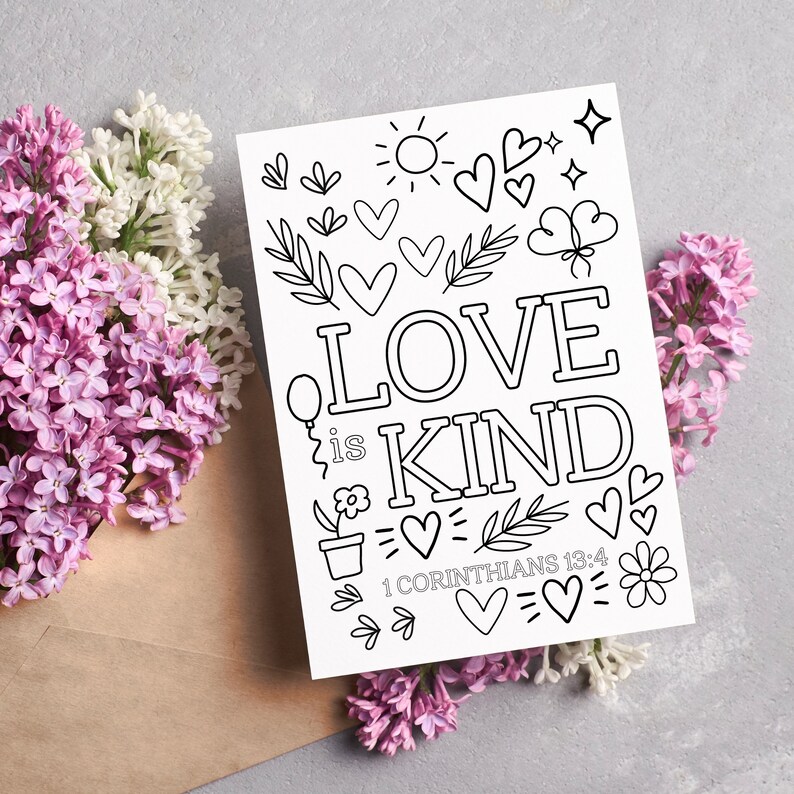 Scripture Valentine Coloring Cards: Christian Bible Verse (digital ...
