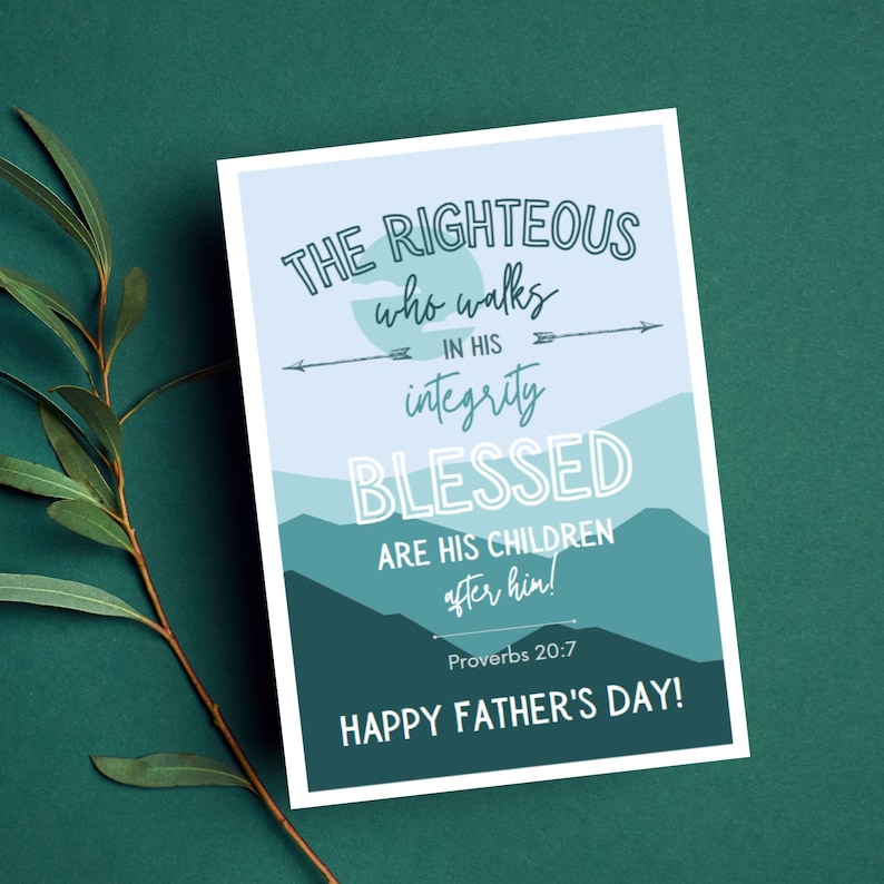 Scripture Father's Day Cards: Christian Bible Verse Set (digital ...