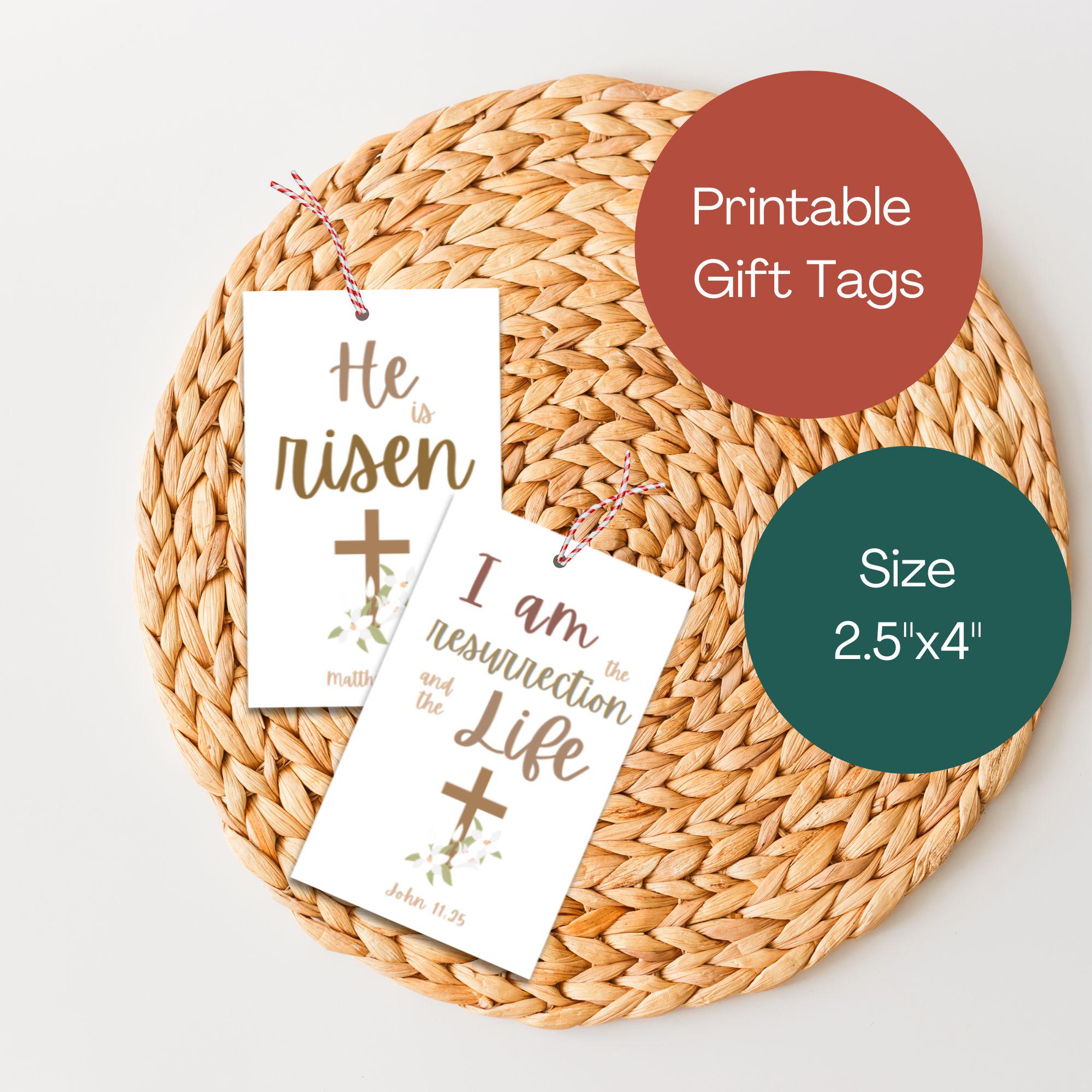 Printable Scripture Easter Gift Tags: Christian Bible Verse (digital ...