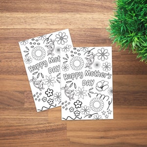 Printable Mother's Day Coloring Card, Folded Funny Mother's Day Card ...