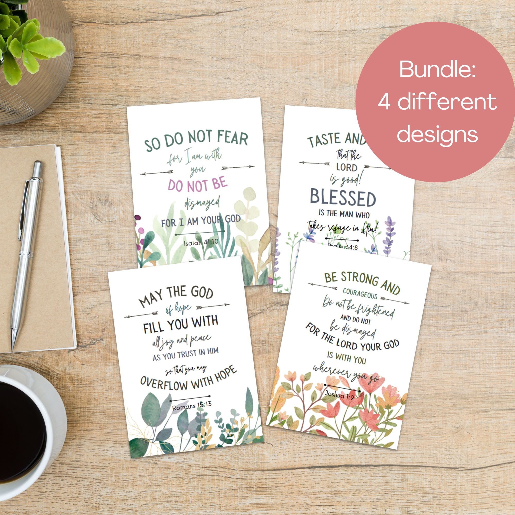 Printable Scripture Greeting Cards: Christian Bible Verse (digital ...