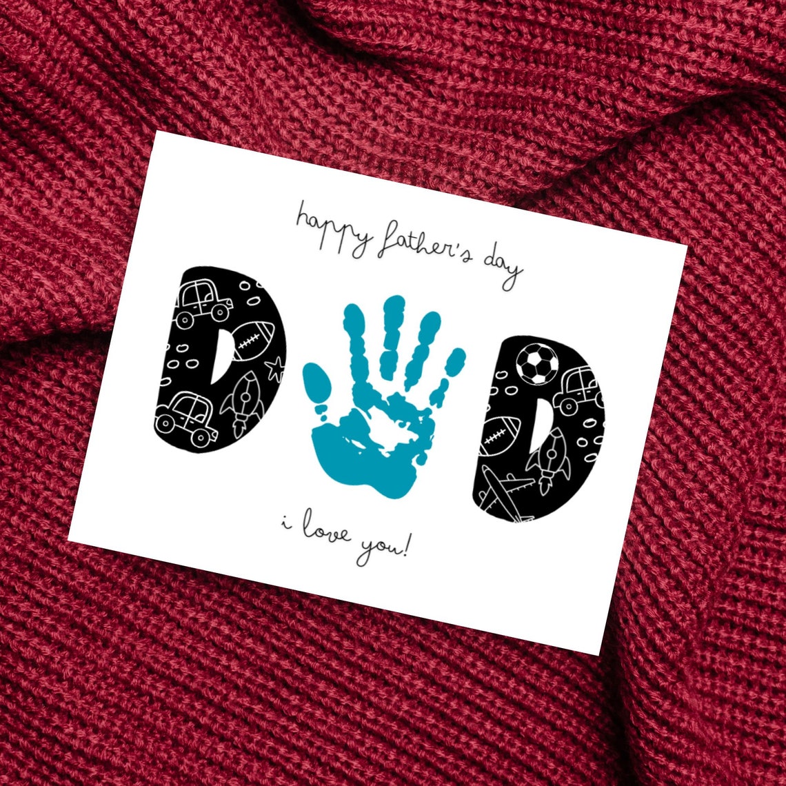Printable Father's Day Handprint Craft, PDF Download Father's Day Craft ...