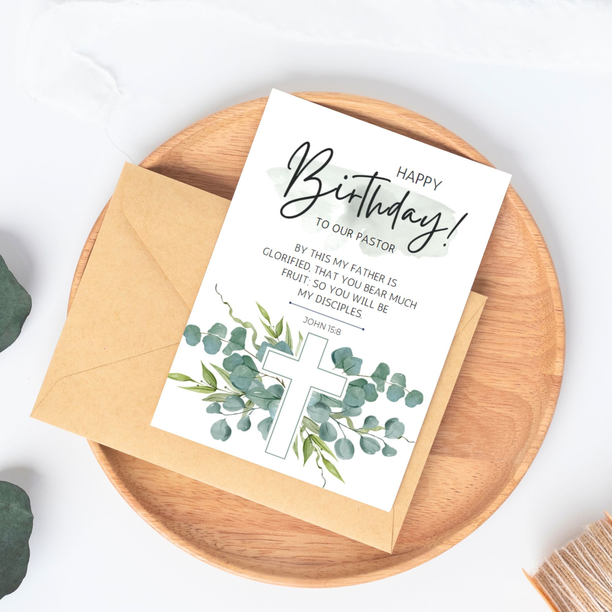 Printable Birthday Card for Pastor, Scripture Birthday Card for Church ...